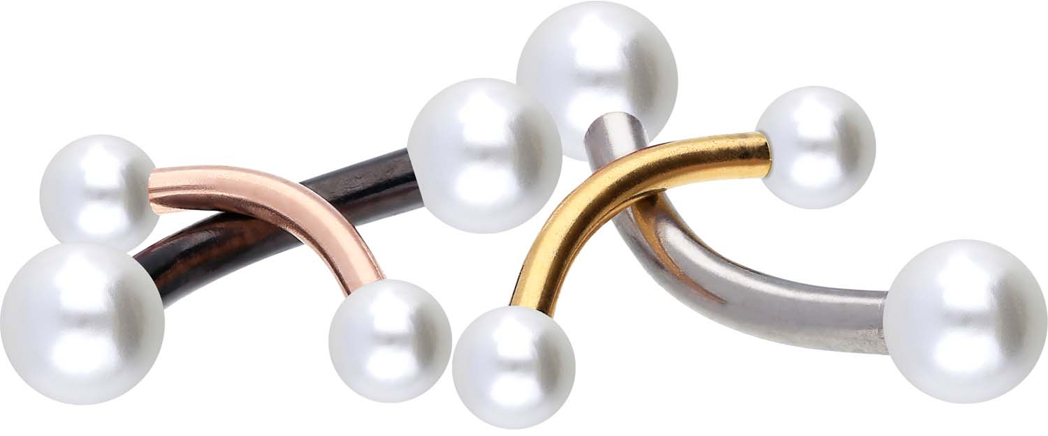 Surgical steel banana SYNTHETIC PEARLS | PIERCINGLINE